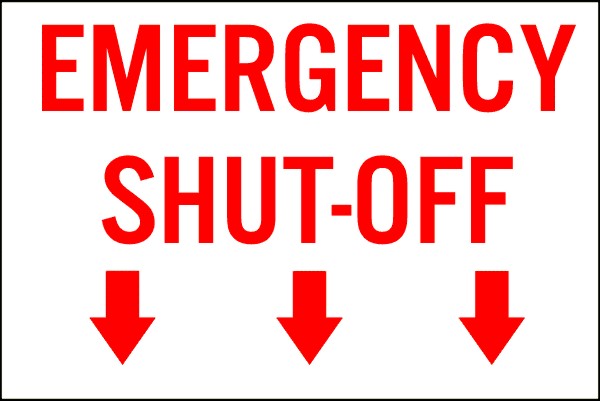FT910 Emergency Shut Off Decal | Industrial Safety Label | Pro's Choice